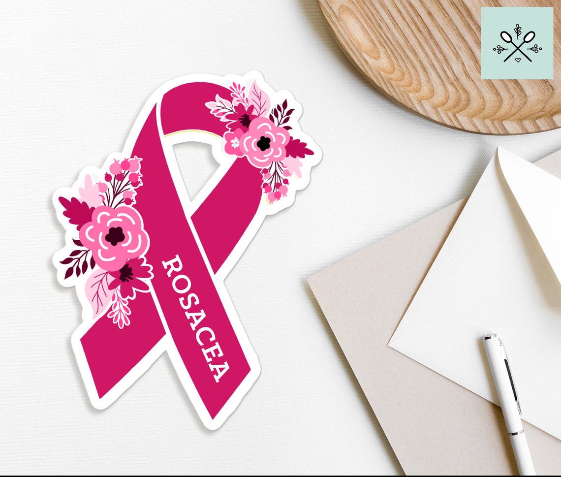 Rosacea Sticker Rosacea Awareness Ribbon Stickers Rosacea - Etsy