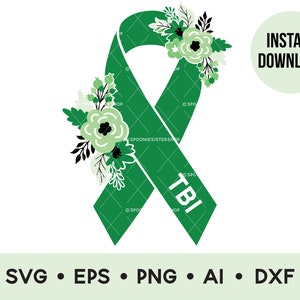 TBI Awareness Ribbon Svg, Traumatic Brain Injury Clip Art, TBI Ribbon ...