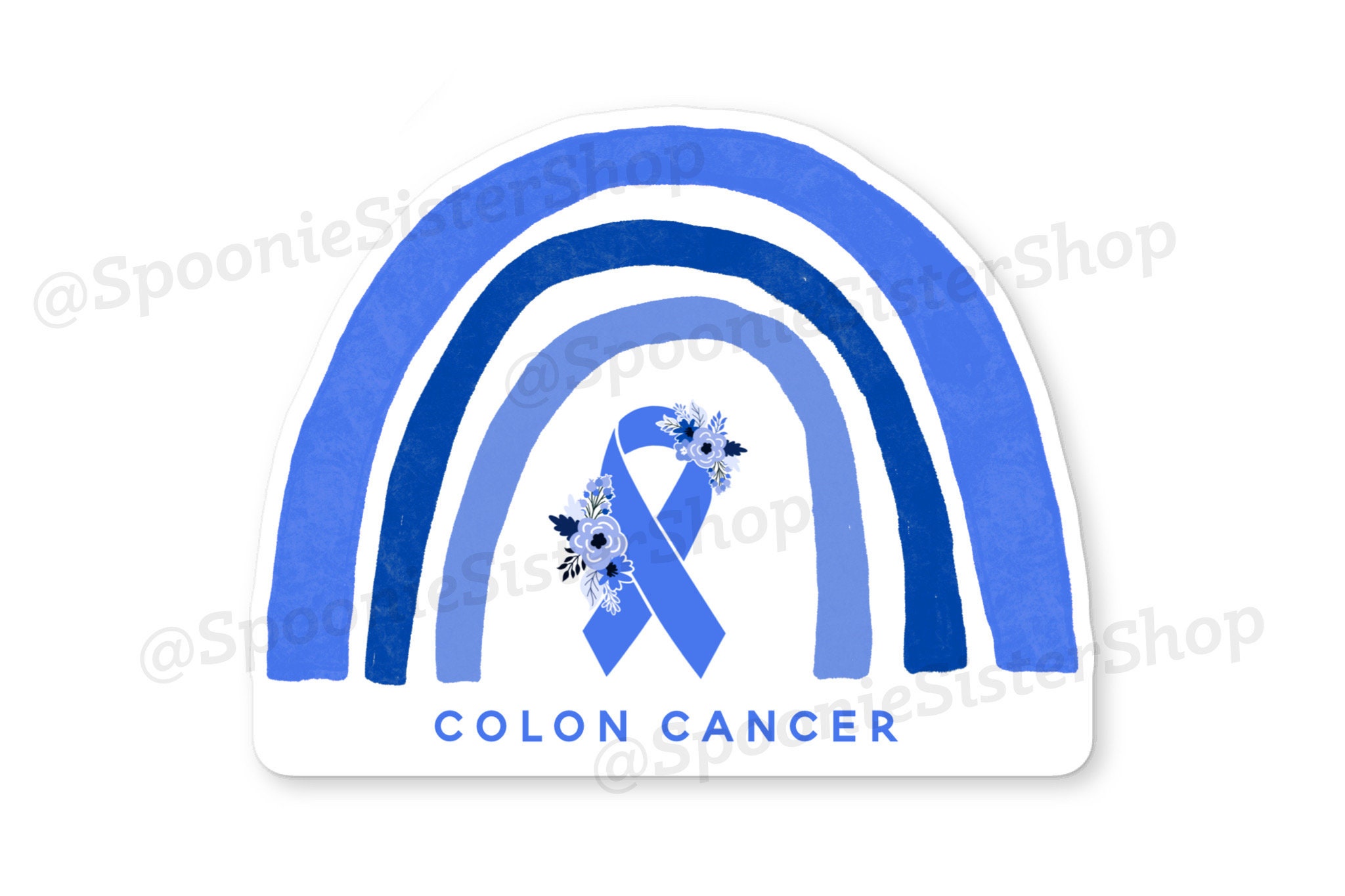 Rainbow Colon Cancer Sticker, Colon Cancer Sticker, Colon Cancer ...