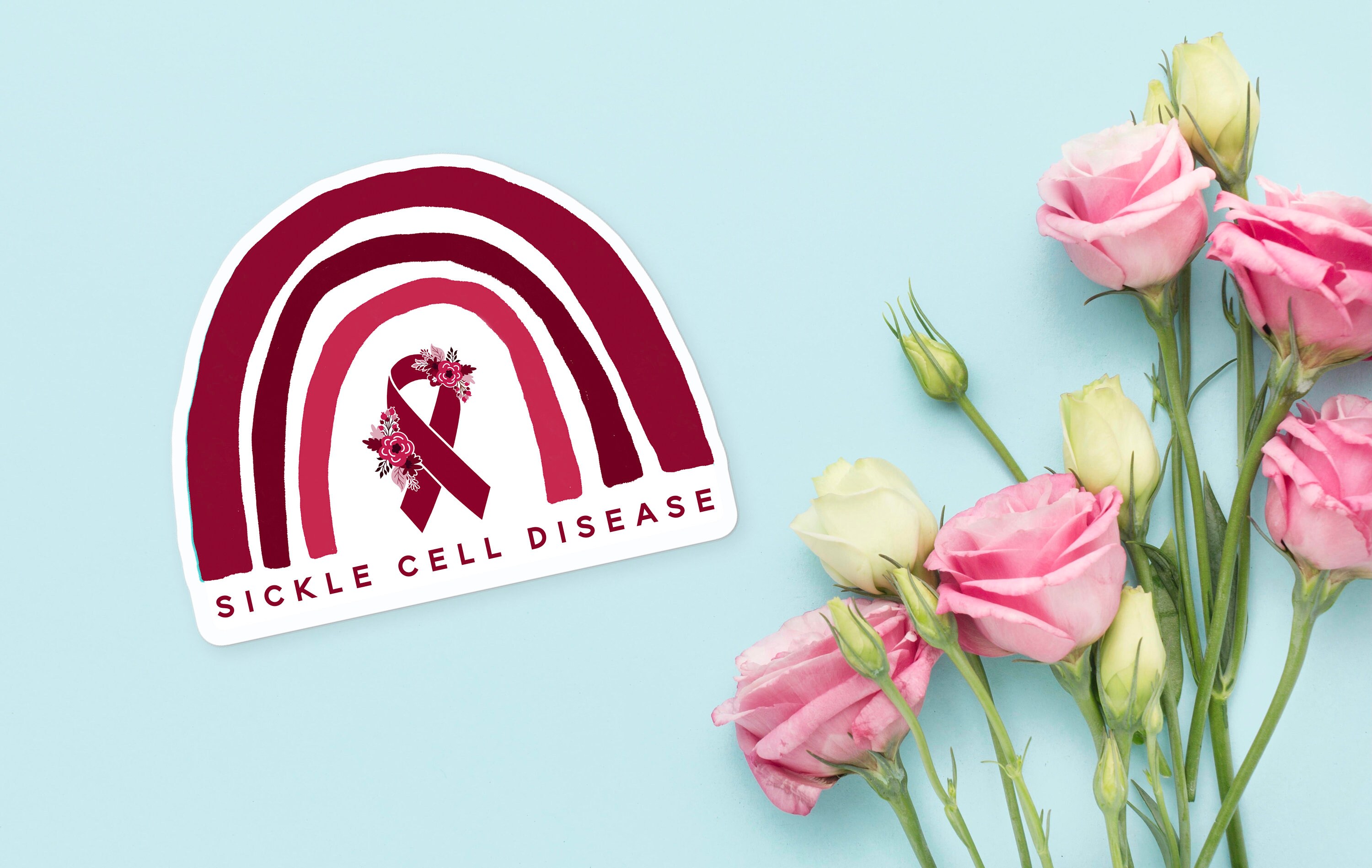 Sickle Cell Disease Rainbow Sticker, Sickle Cell Awareness Stickers ...