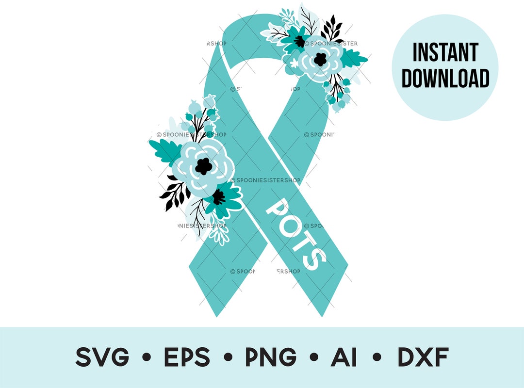 POTS Awareness Ribbon Svg, Postural Orthostatic Tachycardia Syndrome ...