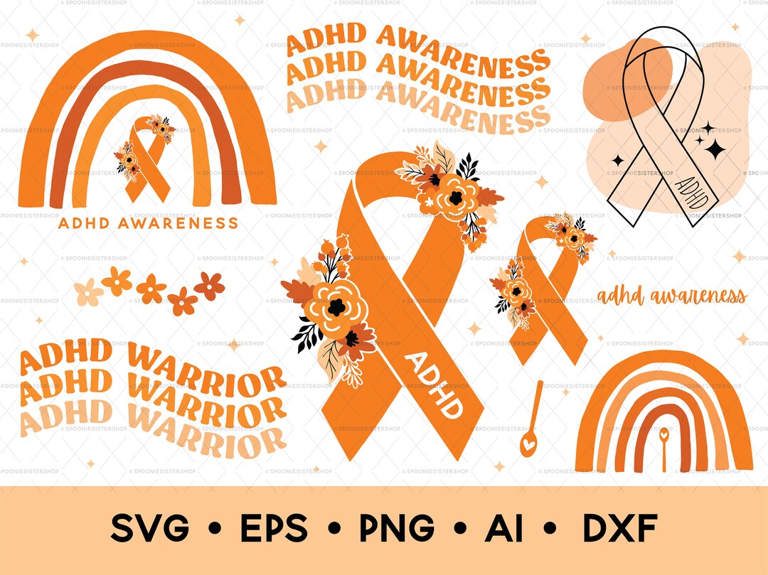 ADHD Svg Bundle, ADHD Awareness Svg, ADHD Clipart Bundle, Digital ...