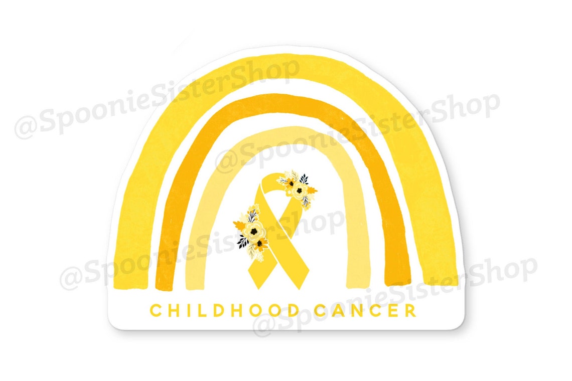 Childhood Cancer Rainbow Sticker Childhood Cancer Stickers - Etsy