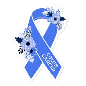 Colon Cancer Sticker, Colon Cancer Awareness Stickers, Blue Awareness ...