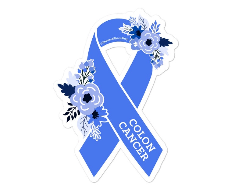 Colon Cancer Sticker Colon Cancer Awareness Stickers Blue - Etsy