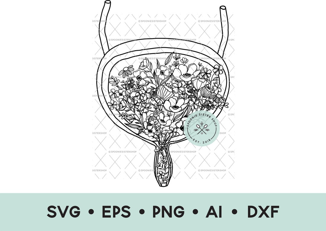 Floral Bladder Anatomy SVG, Bladder Anatomy Clip Art, Anatomical ...