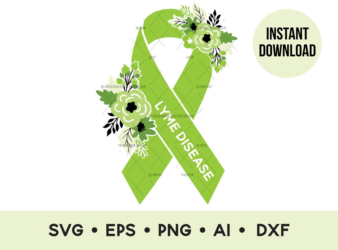 Lyme Disease Awareness Ribbon SVG, Lyme Disease Clipart, Lyme Disease ...