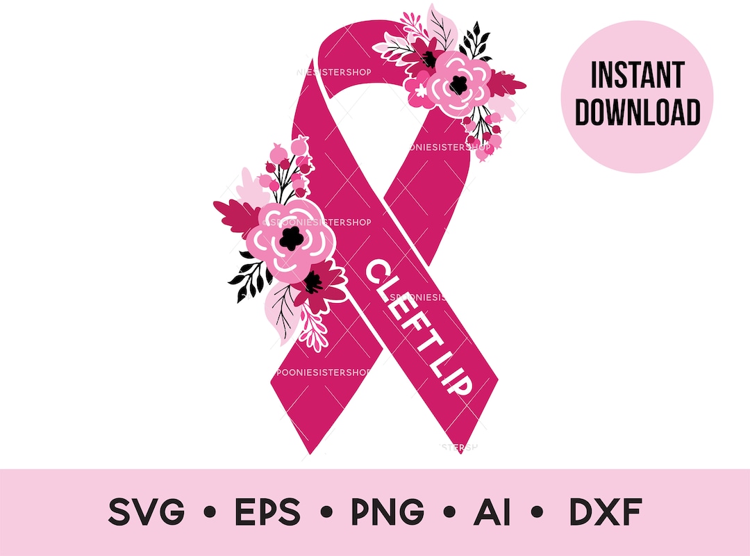 Cleft Lip Awareness Ribbon SVG Cleft Lip Ribbon PNG Cleft - Etsy