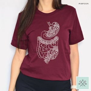 Floral GI Tract Shirt, Digestive Tract, Gastroenterology ...