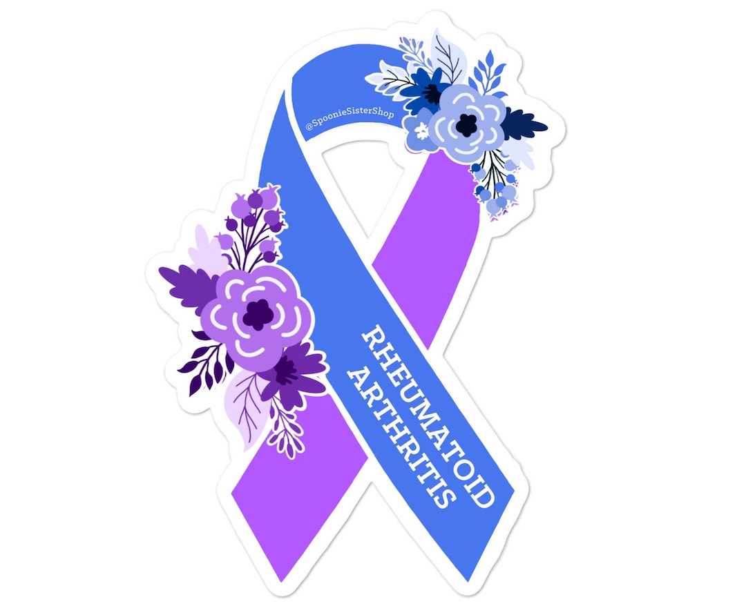 Rheumatoid Arthritis Sticker, RA Awareness Stickers, Floral Blue ...