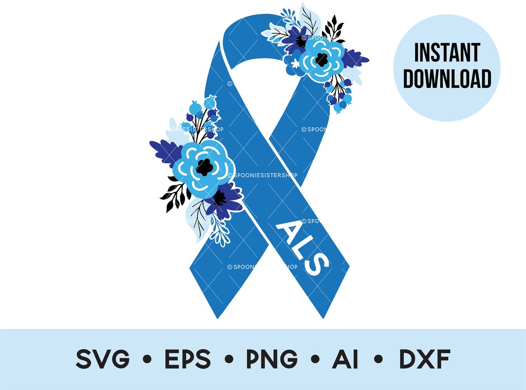 ALS Awareness Ribbon Svg Lou Gehrig's Disease Awareness - Etsy Canada