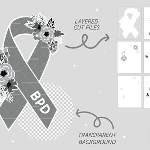 BPD Awareness Ribbon SVG, Borderline Personality Disorder PNG, Digital ...