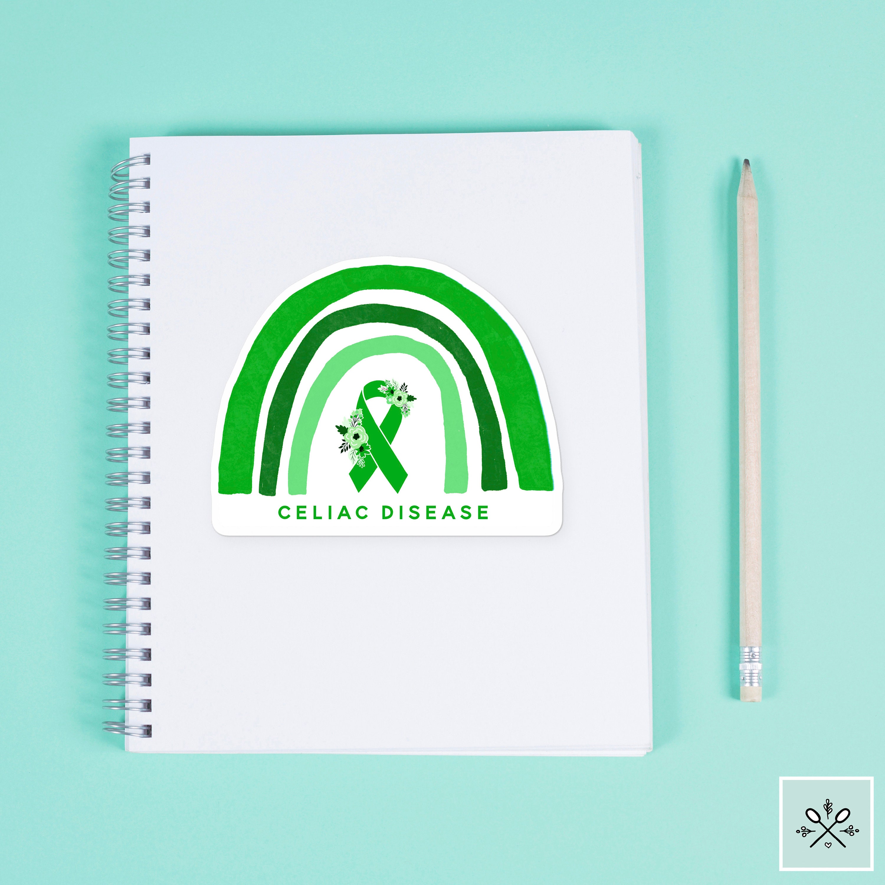 Celiac Disease Sticker, Rainbow Celiac Awareness Stickers, Green ...
