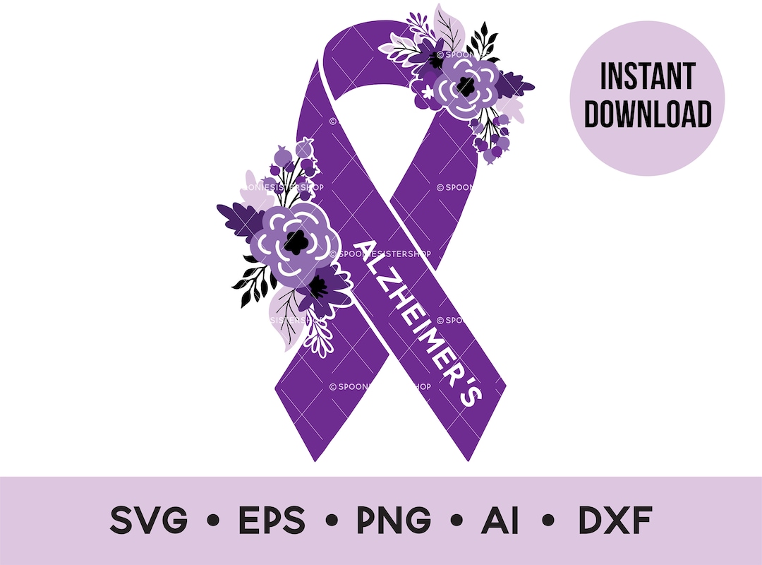 Alzheimer's Disease Awareness Ribbon SVG, Alzheimer's Clip Art ...