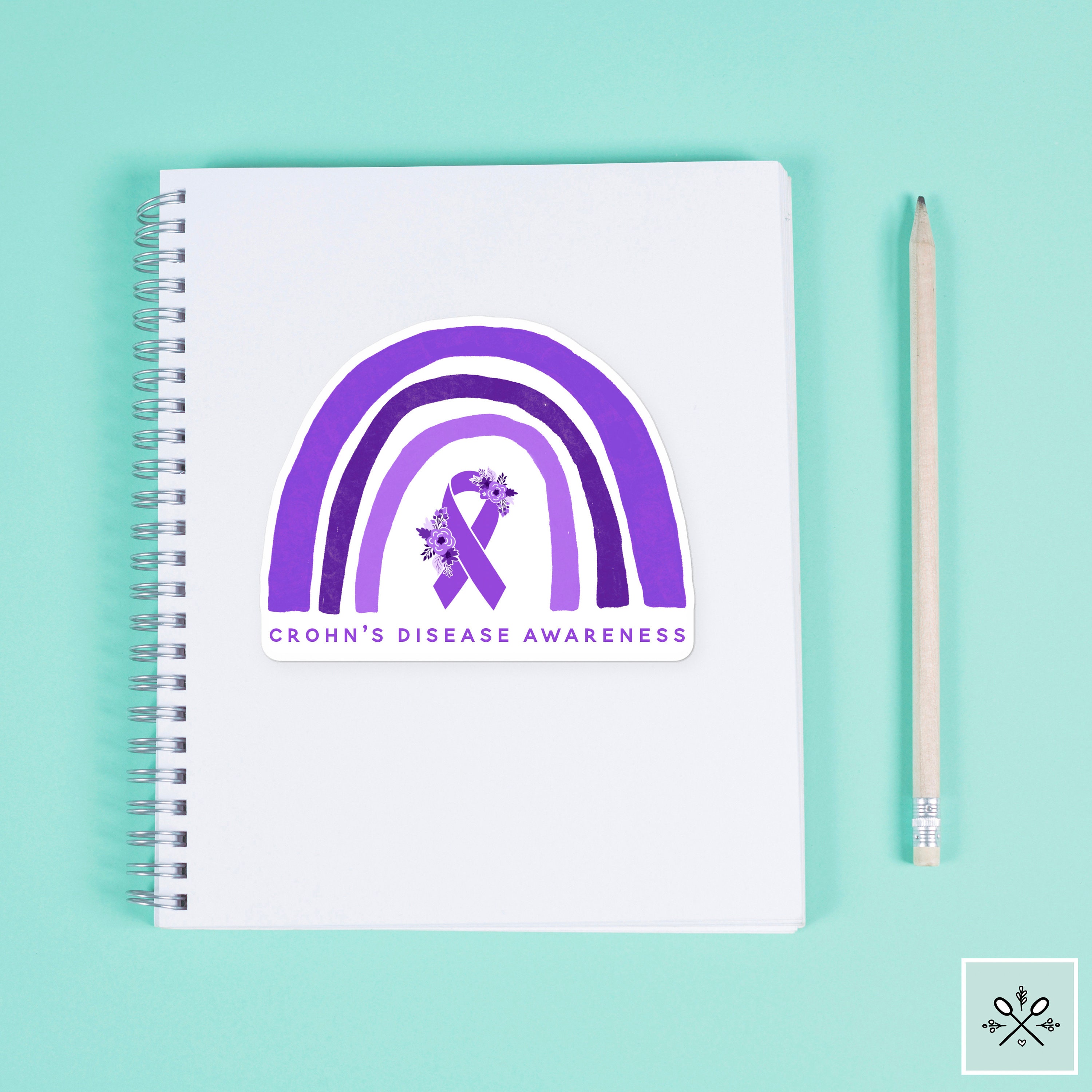 Embellishments Papercraft Crohn's Awareness Decal Rainbow Crohn's ...