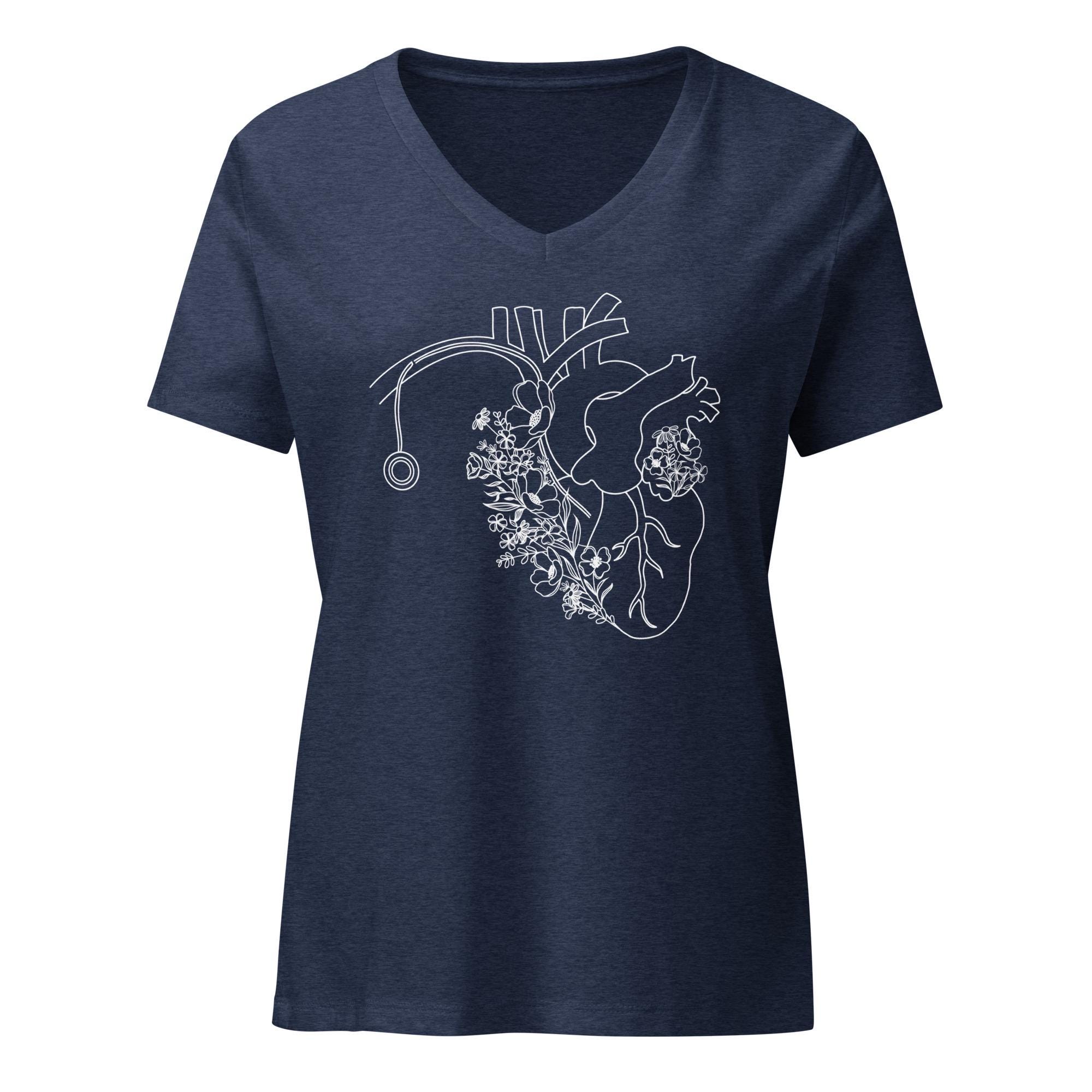 Port V-neck Shirt, Heart Anatomy With Port-a-cath Shirt, Port Surgery ...