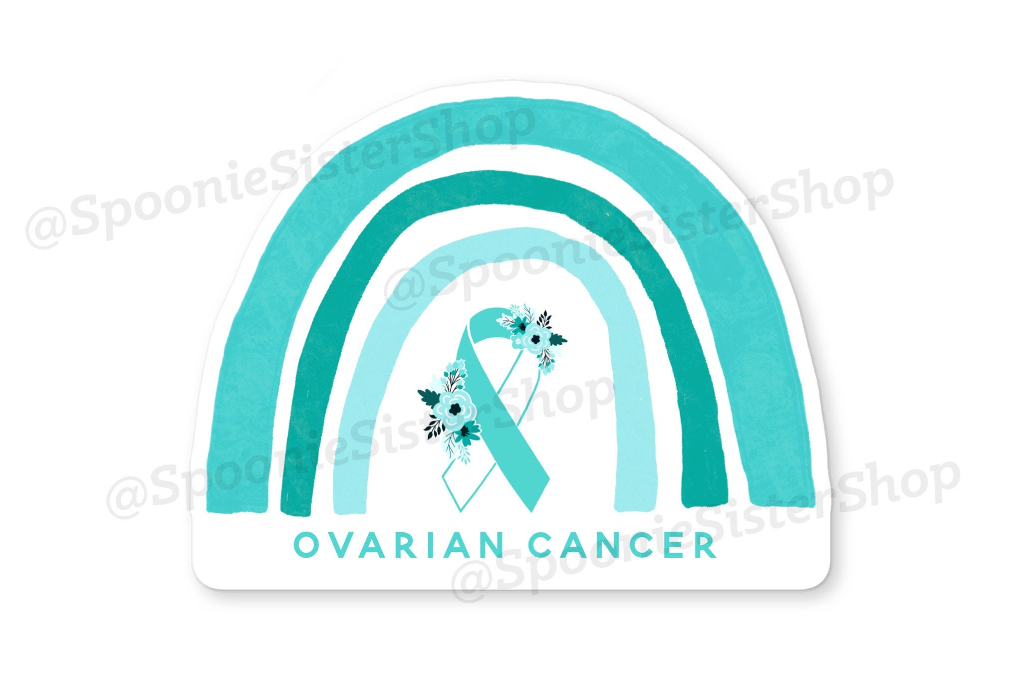 Ovarian Cancer Rainbow Sticker, Ovarian Cancer Sticker, Ovarian Cancer ...