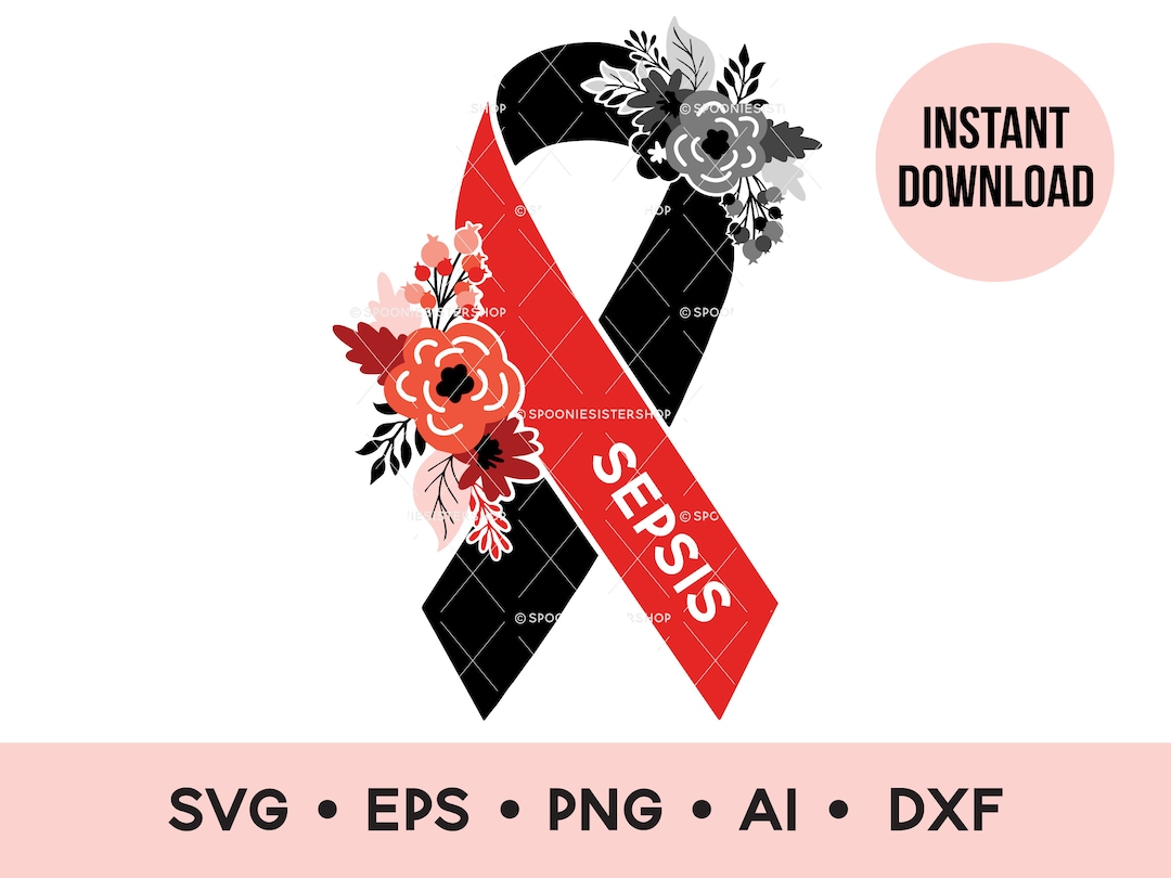 Sepsis Awareness Ribbon SVG, Sepsis Ribbon, Sepsis PNG, Sepsis SVG ...