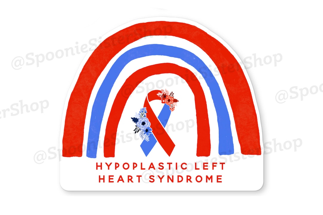 Rainbow HLHS Sticker, Hypoplastic Left Heart Syndrome Stickers, HLHS ...
