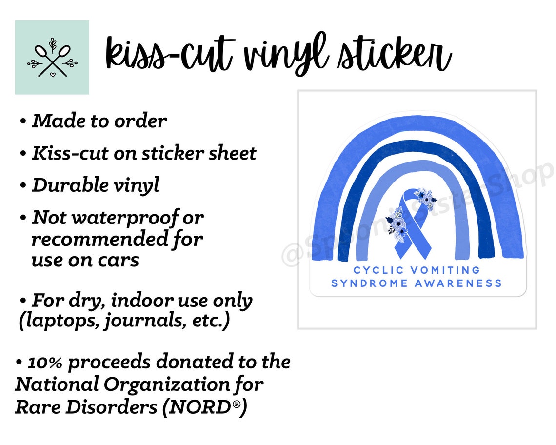 Rainbow CVS Sticker, Cyclic Vomiting Syndrome Awareness, Cyclic ...