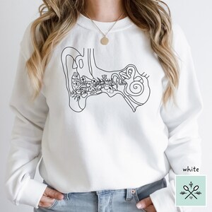 Inner Ear Anatomy Sweatshirt, Floral Inner Ear Sweater, Audiology ...