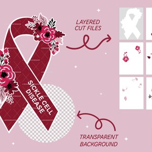 Sickle Cell Disease Awareness Ribbon SVG, Sickle Cell PNG, Awareness ...