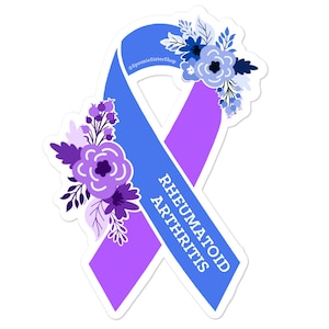 Rheumatoid Arthritis Sticker, RA Awareness Stickers, Floral Blue ...