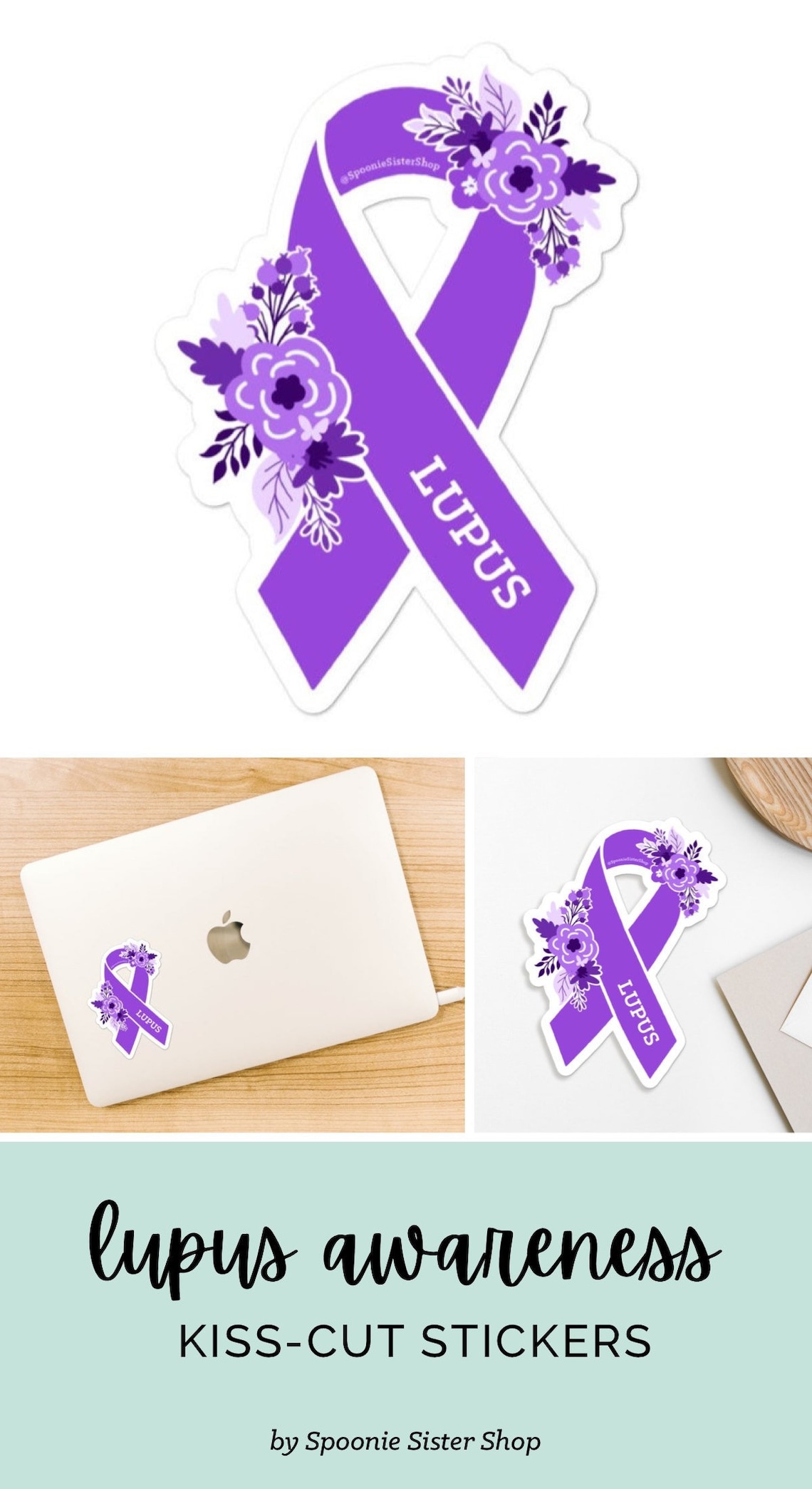 Lupus Awareness Sticker, Lupus Stickers, Purple Awareness Ribbon ...