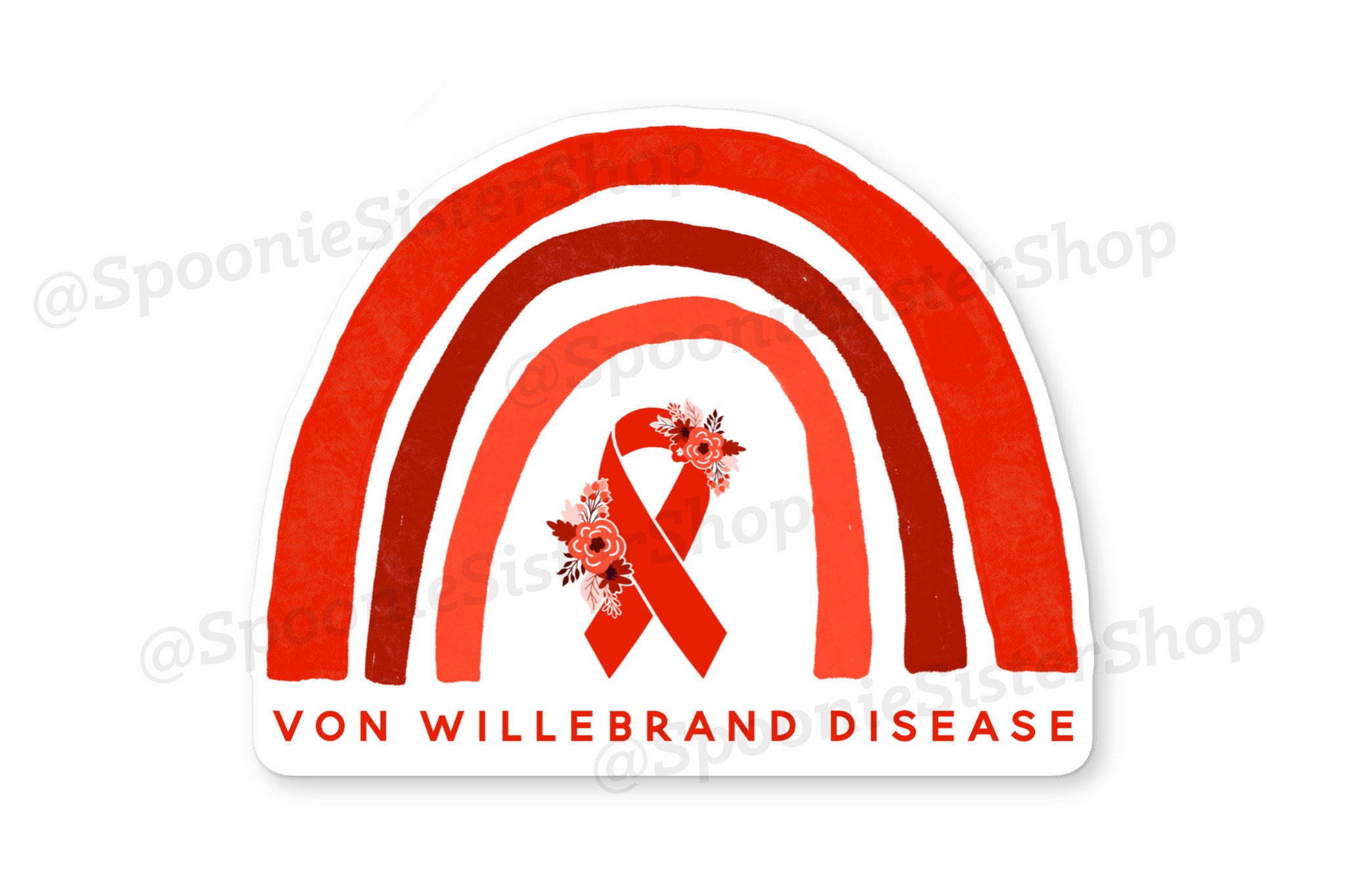 Rainbow Von Willebrand Disease Sticker, VWD Awareness Stickers, VWD ...