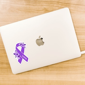 Lupus Awareness Sticker, Lupus Stickers, Purple Awareness Ribbon ...