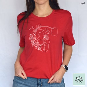 Pacemaker Shirt, Floral Heart Anatomy With Pacemaker Shirt, Pacemaker ...