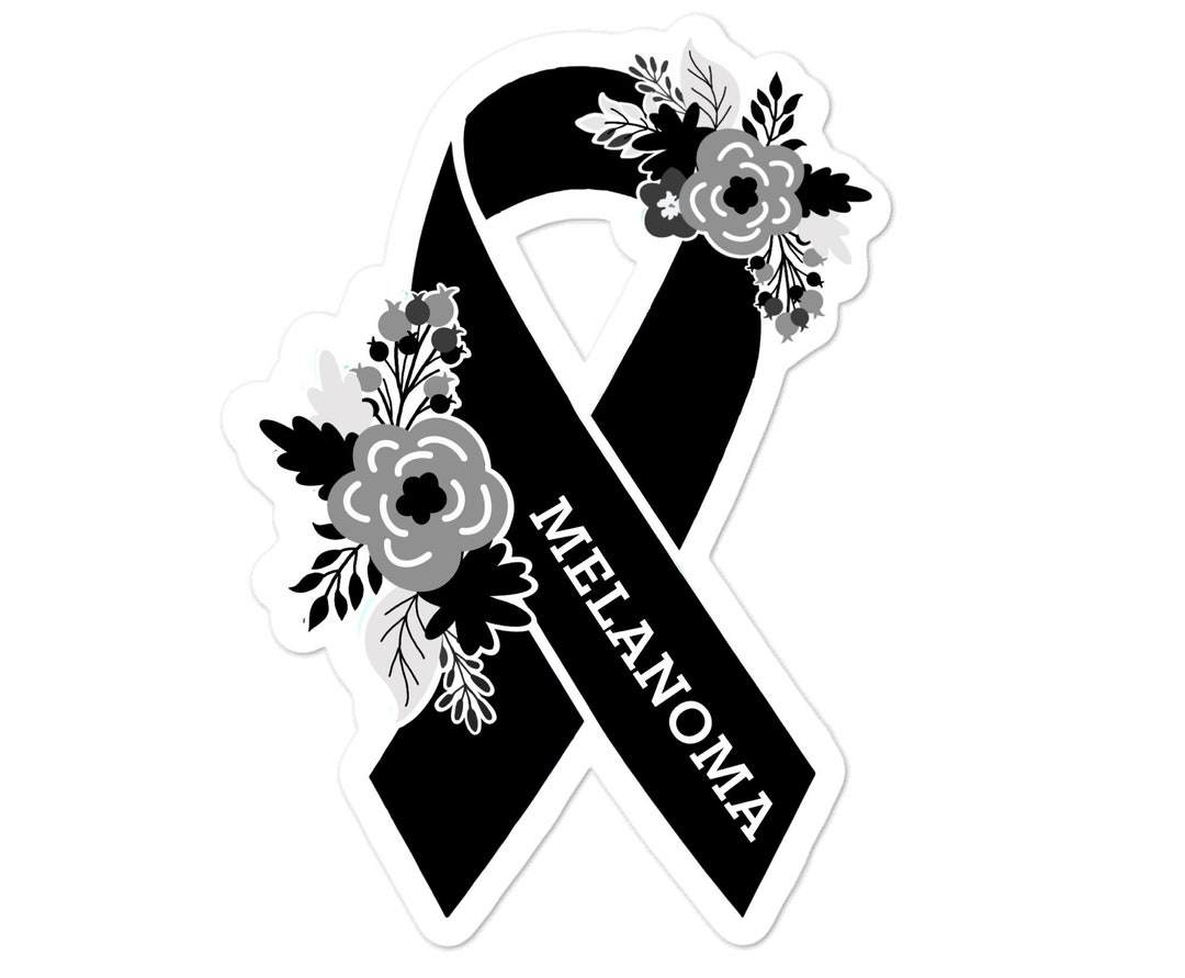 Melanoma Sticker, Melanoma Awareness Stickers, Floral Black Awareness ...