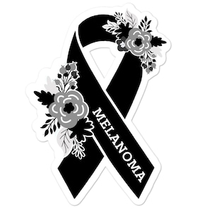 Melanoma Sticker, Melanoma Awareness Stickers, Floral Black Awareness ...