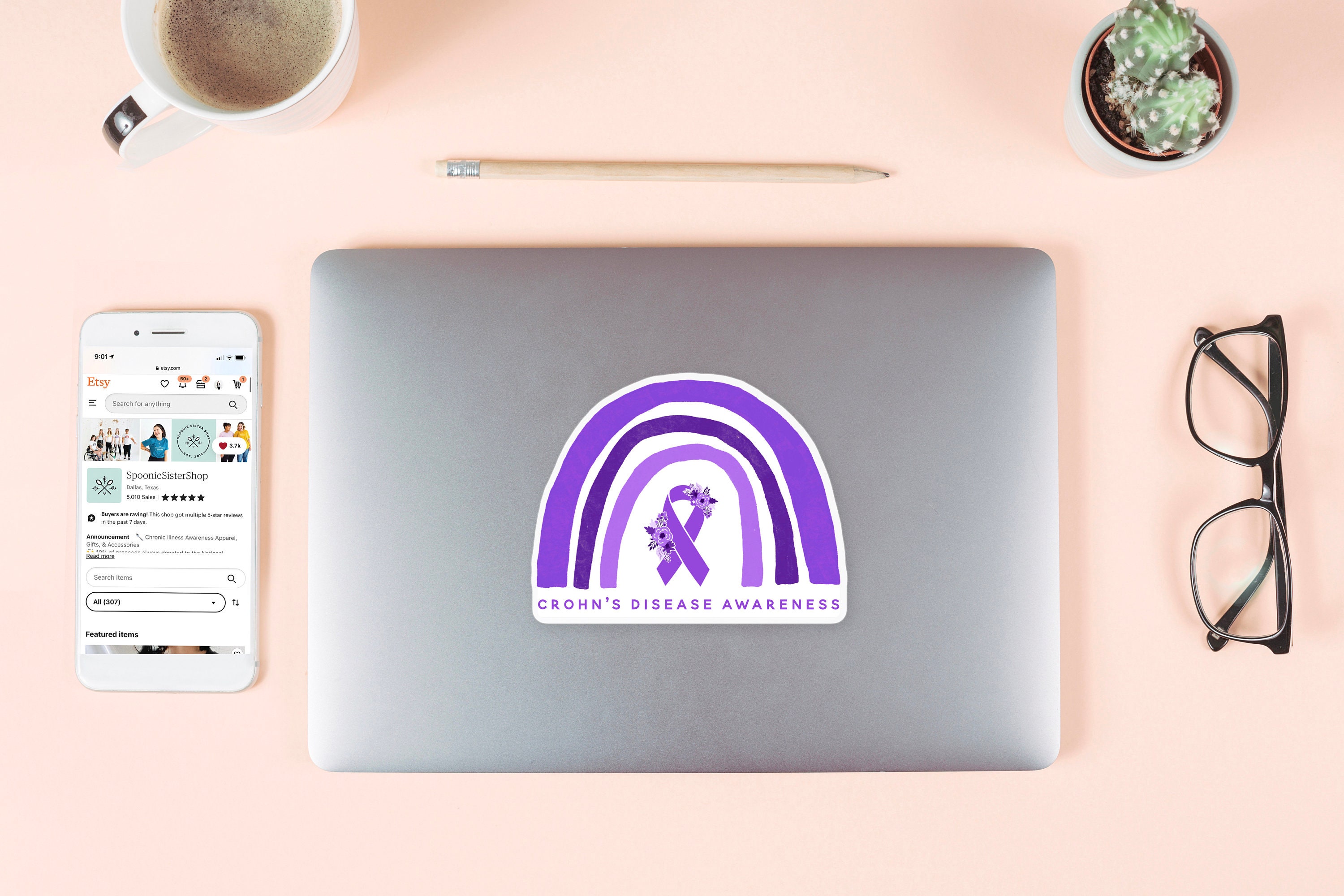 Embellishments Papercraft Crohn's Awareness Decal Rainbow Crohn's ...