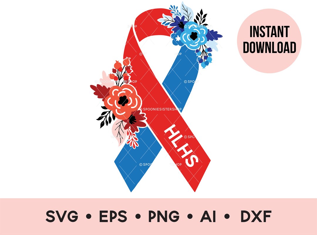 HLHS Awareness Ribbon Svg Hypoplastic Left Heart Syndrome - Etsy