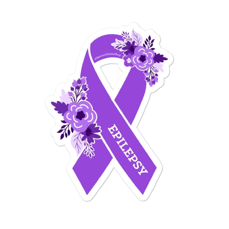 Epilepsy Awareness Sticker, Epilepsy Stickers, Purple Awareness Ribbon ...