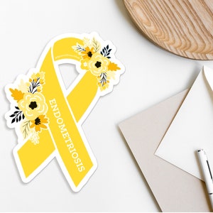 Endometriosis Sticker, Endo Awareness Stickers, Yellow Awareness Ribbon ...