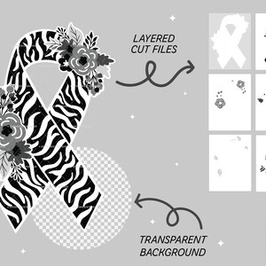 Zebra Awareness Ribbon SVG Rare Disease Awareness Ribbon SVG - Etsy