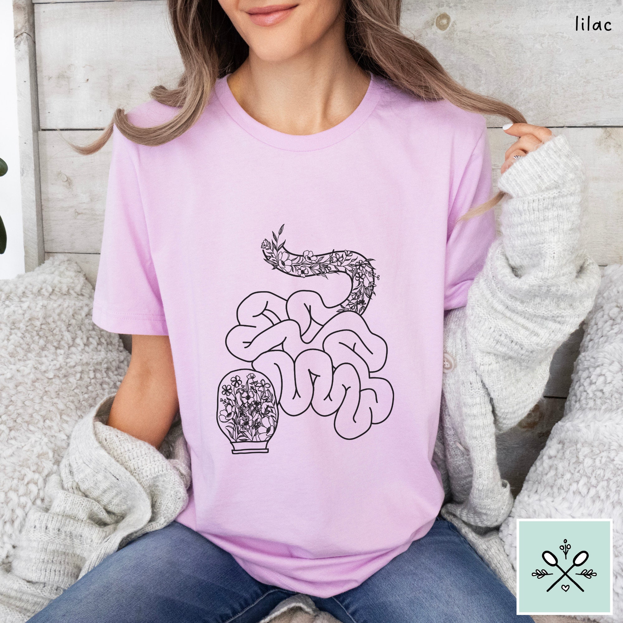 Ileostomy Shirt, Floral Small Intestine With Ileostomy Tshirt, Ostomy ...