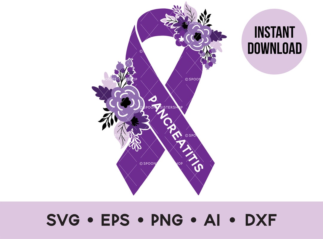 Pancreatitis Awareness Ribbon SVG Pancreatitis Clip Art - Etsy