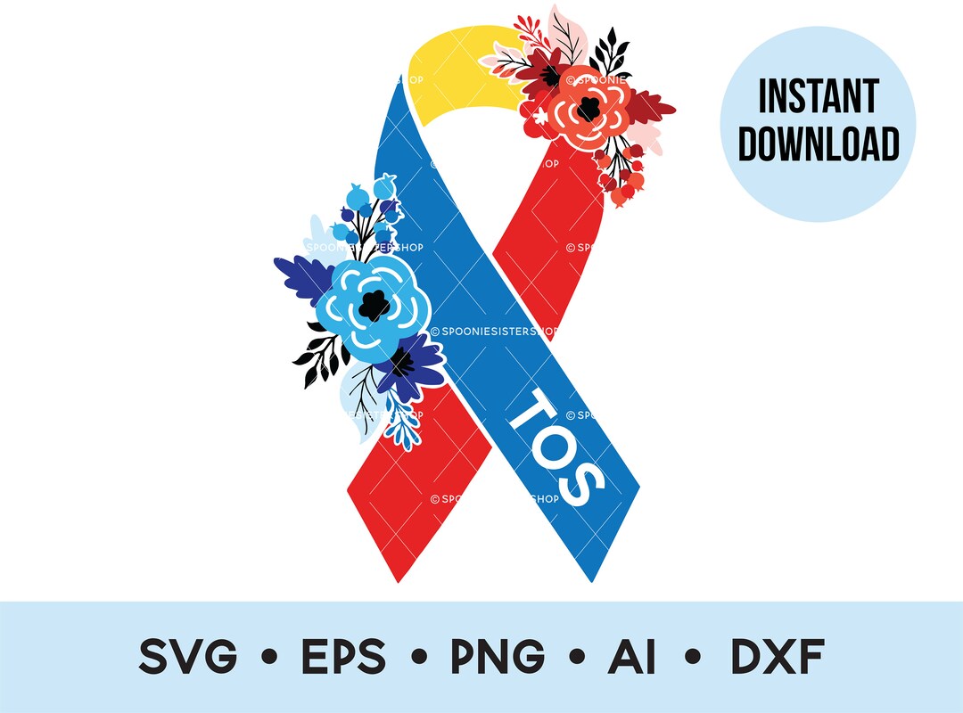 TOS Awareness Ribbon Svg Thoracic Outlet Syndrome Png TOS - Etsy
