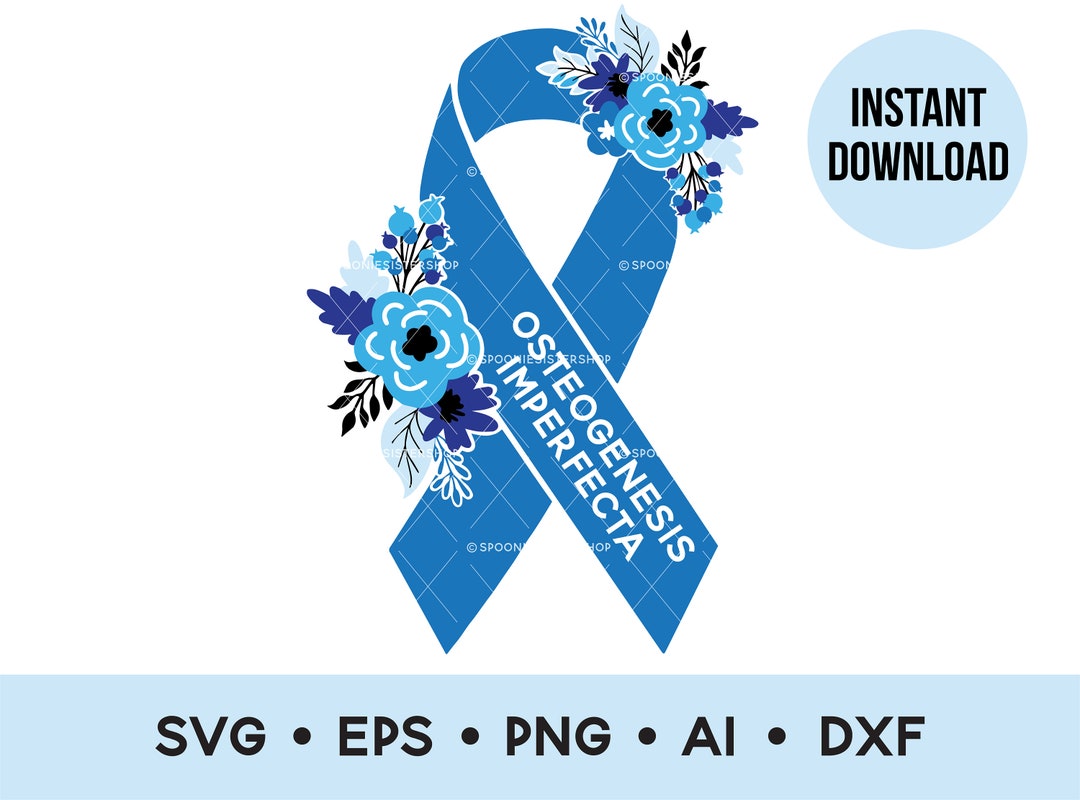 Osteogenesis Imperfecta Awareness Ribbon SVG, Osteogenesis Imperfecta ...