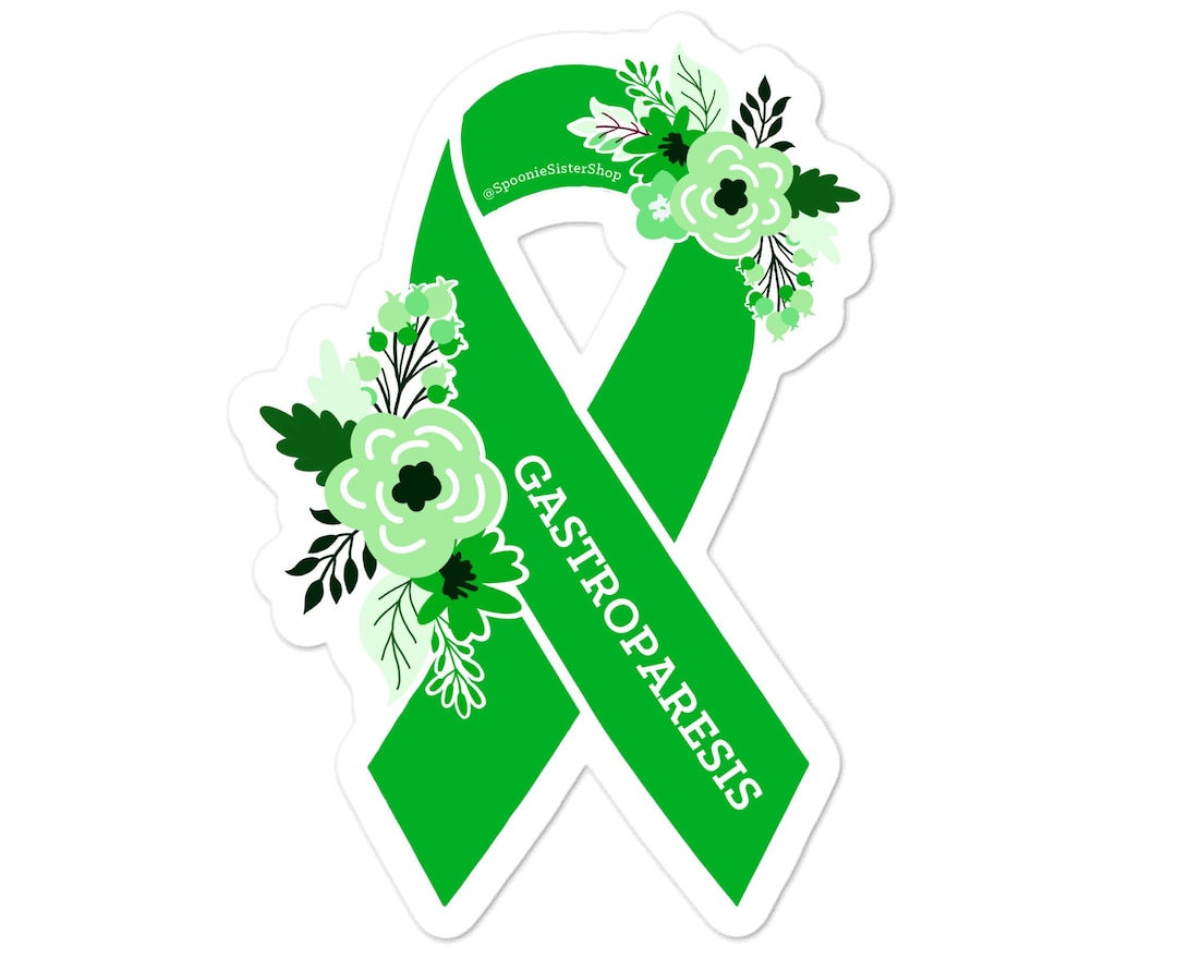 Gastroparesis Sticker, Gastroparesis Awareness, Floral Green Awareness ...