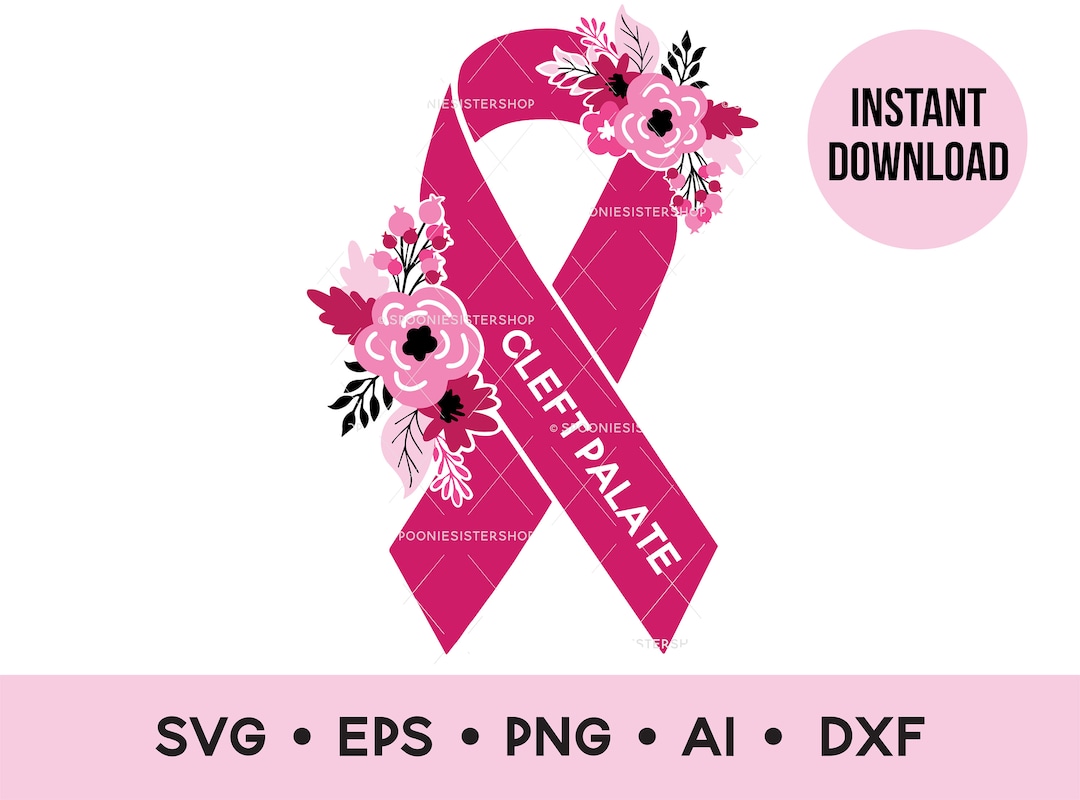 Cleft Palate Awareness Ribbon SVG, Cleft Palate Ribbon PNG, Awareness ...