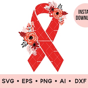 Red Awareness Ribbon SVG, Red Ribbon PNG, Red Awareness Ribbon Clip Art ...