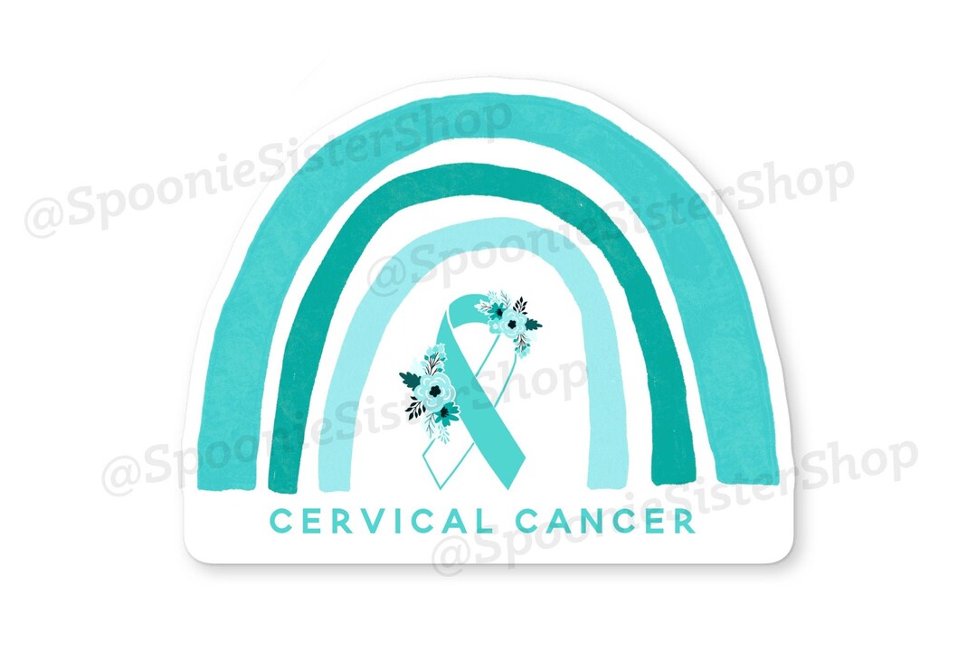 Cervical Cancer Rainbow Sticker, Cervical Cancer Sticker, Cervical ...