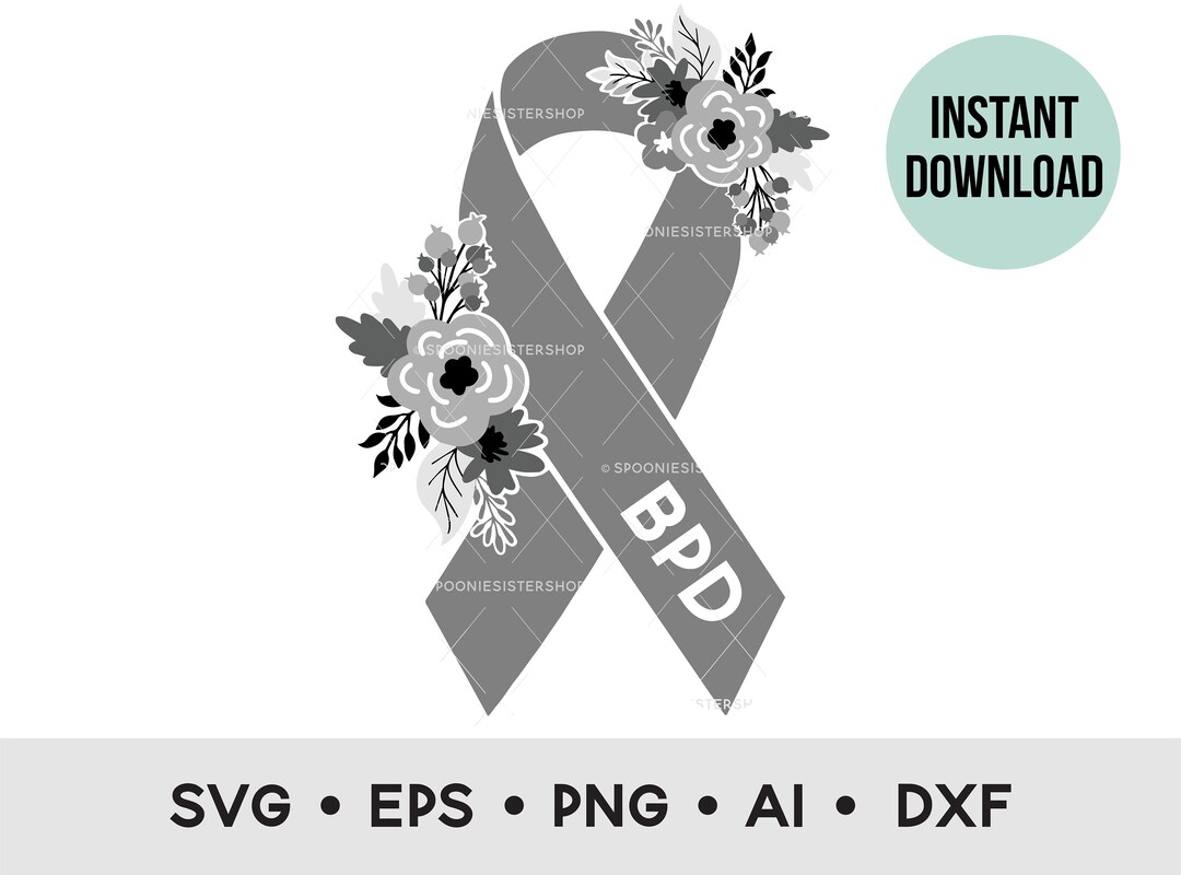 BPD Awareness Ribbon SVG, Borderline Personality Disorder PNG, Digital ...