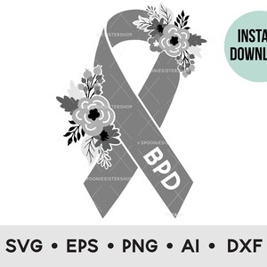BPD Awareness Ribbon SVG, Borderline Personality Disorder PNG, Digital ...