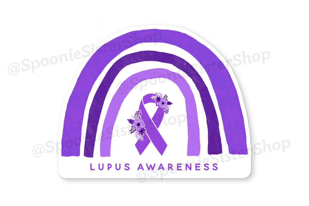 Rainbow Lupus Sticker, Lupus Decal, Lupus Awareness Stickers, Purple ...