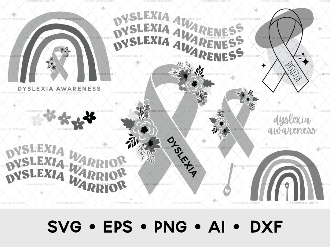 Dyslexia SVG Bundle, Dyslexia Awareness SVG, Dyslexia Ribbon, Dyslexia ...